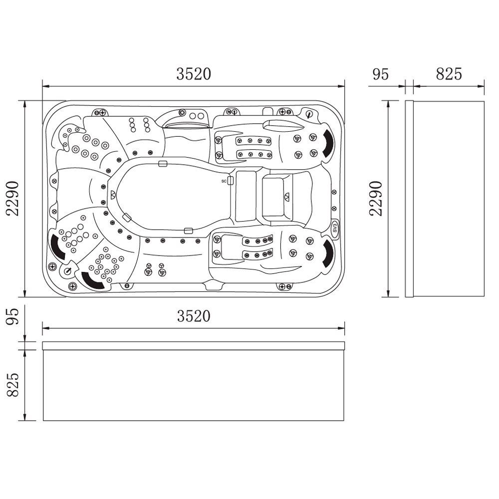 Palladium 9 Seater Spa | 93 Jets | 3600 Litres in Saudi Arabia | Jaquar