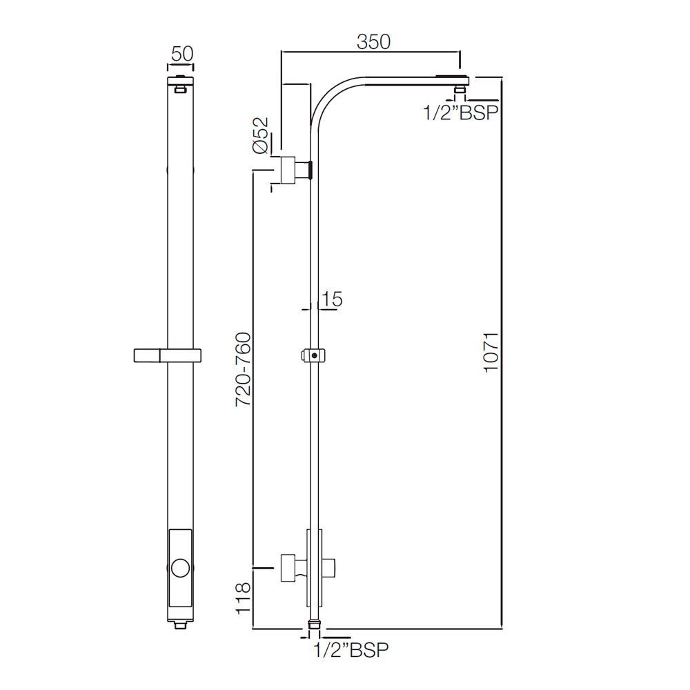 Shower Accessories , Exposed Shower Pipe with Provision For ...