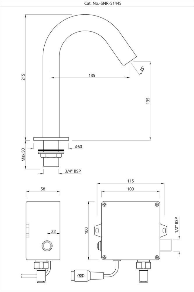 Blush Wall Mounted Sensor faucet in Saudi Arabia | Jaquar