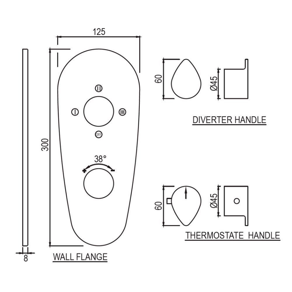 Vignette prime Aquamax Exposed Part Kit of Thermostatic Shower Mixer in ...