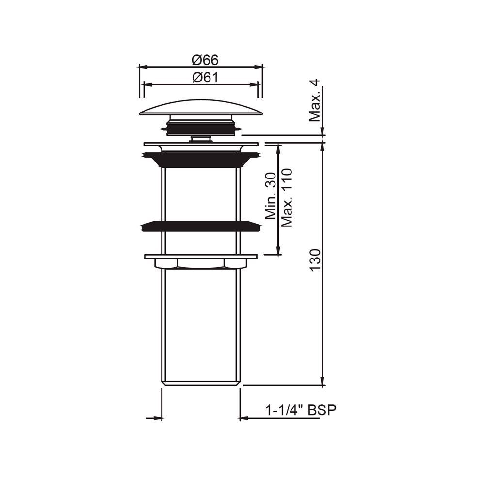 Jaquar Faucets, Allied, Click Clack Basin Waste, ALD-CHR-727 in Saudi ...