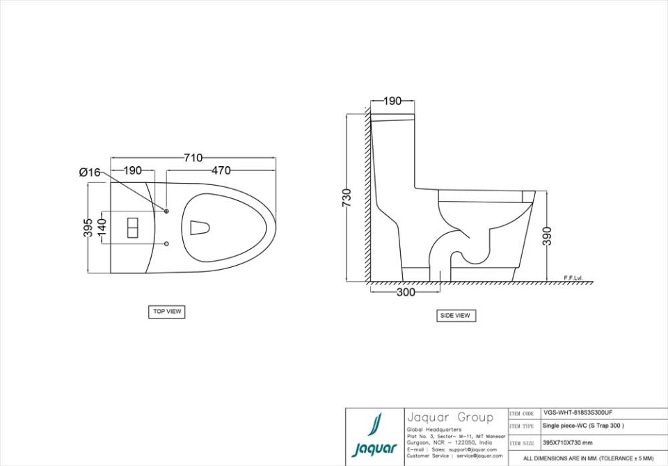 Jaquar Sanitaryware, Vignette, WALL HUNG - WC : VGS-WHT-0118 Price in ...